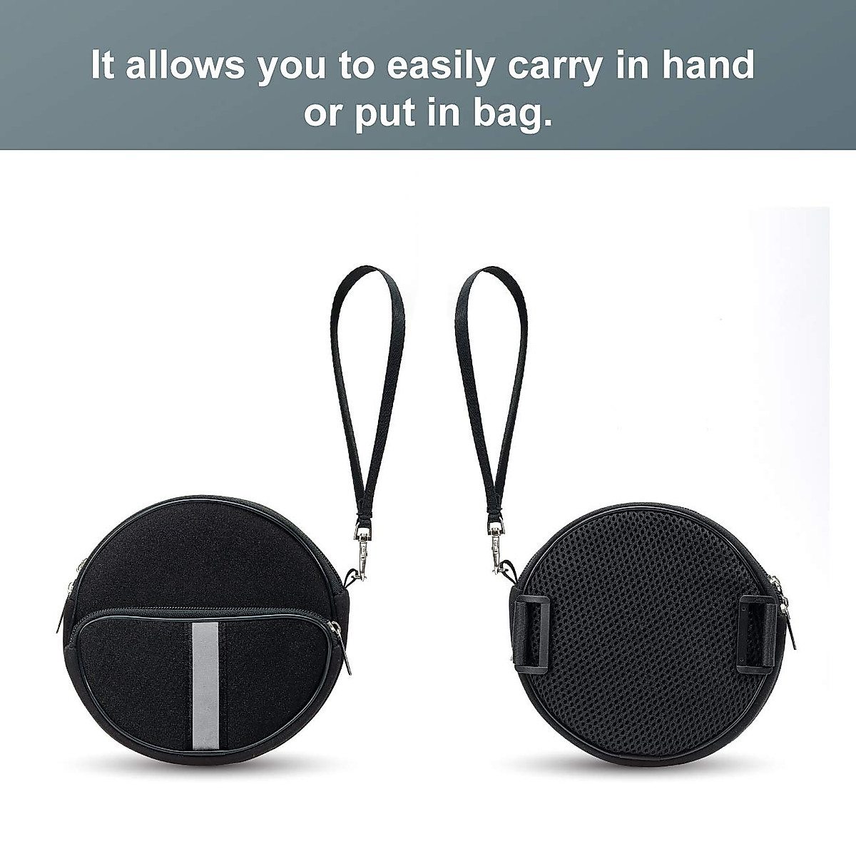 Portable CD Player Holder with CD Case, Water Resistant Fanny Pack with Wrist Strap for Women & Men (6.5inch).