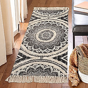 Ailsan Boho Runner Rug 2.3' x 5.3', Mandala Hallway Runner Rug, Woven Cotton Washable Tufted Indoor Outdoor Rug Runner for Entryway Kitchen Laundry Room Doorway Bedroom