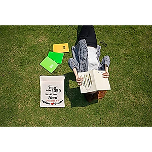 HOLLP Bible Verse Gift Religious Faith Book Cover Trust in The Lord with All Your Heart Proverbs 3:5 Waterproof Zipper Pouch Christmas Birthday Book Sleeve (Proverbs 3:5)