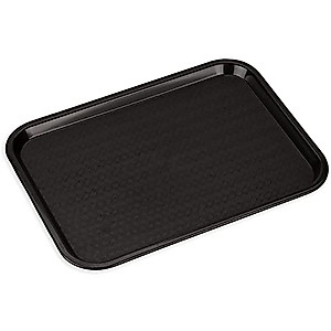 Carlisle FoodService Products Cafe Plastic Fast Food Tray, 14" x 18", Black, (Pack of 12)