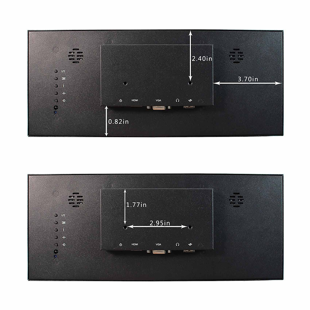 VSDISPLAY 12.3 inch 12.3'' 1920x720 600nit IPS Portable LCD Monitor VS123ZJ01A,with HD-MI USB VGA Video Port,Dual Speakers, as DIY Stretched Bar Display