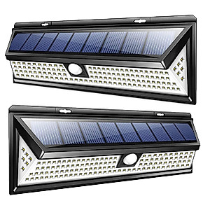 Housoutil 2pcs 118 Outdoor Decorative Solar Lights Solar Lights for Outdoor Motion Solar Lights Solar Sensor Wall Light Exterior Wall Lantern Solar Light Outdoor Wall Lamp Safety Light Black