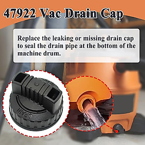 Ebrmeiwo 47922 Drain Cap for Wet/Dry Vacuum Cleaner, Vacuum Replacement Part, Dust Collector Accessory, 1.97'' ID