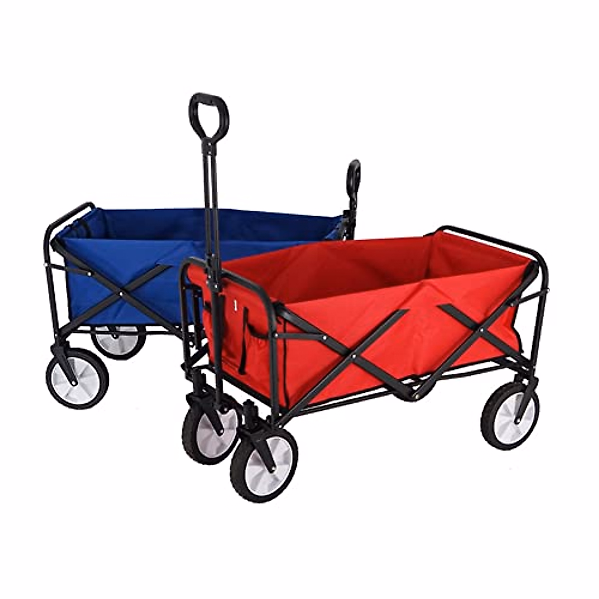BHVXW Portable Utility Wagon Home Garden Wagon Cart with Storage Basket Folding Cart Camping Cart Outdoor Wagon 4 Wheels Beach Trolley (Color : White-Dinosaur Doodle4)