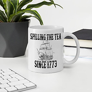 History Teacher Gift Spilling the Tea Since 1773 Coffee Cup, Appreciation Funny History Major Mug, Mugs For History Teacher Men For Woman Birthday Christmas Teacher's Day Gifts White Coffee Mug 11 Oz