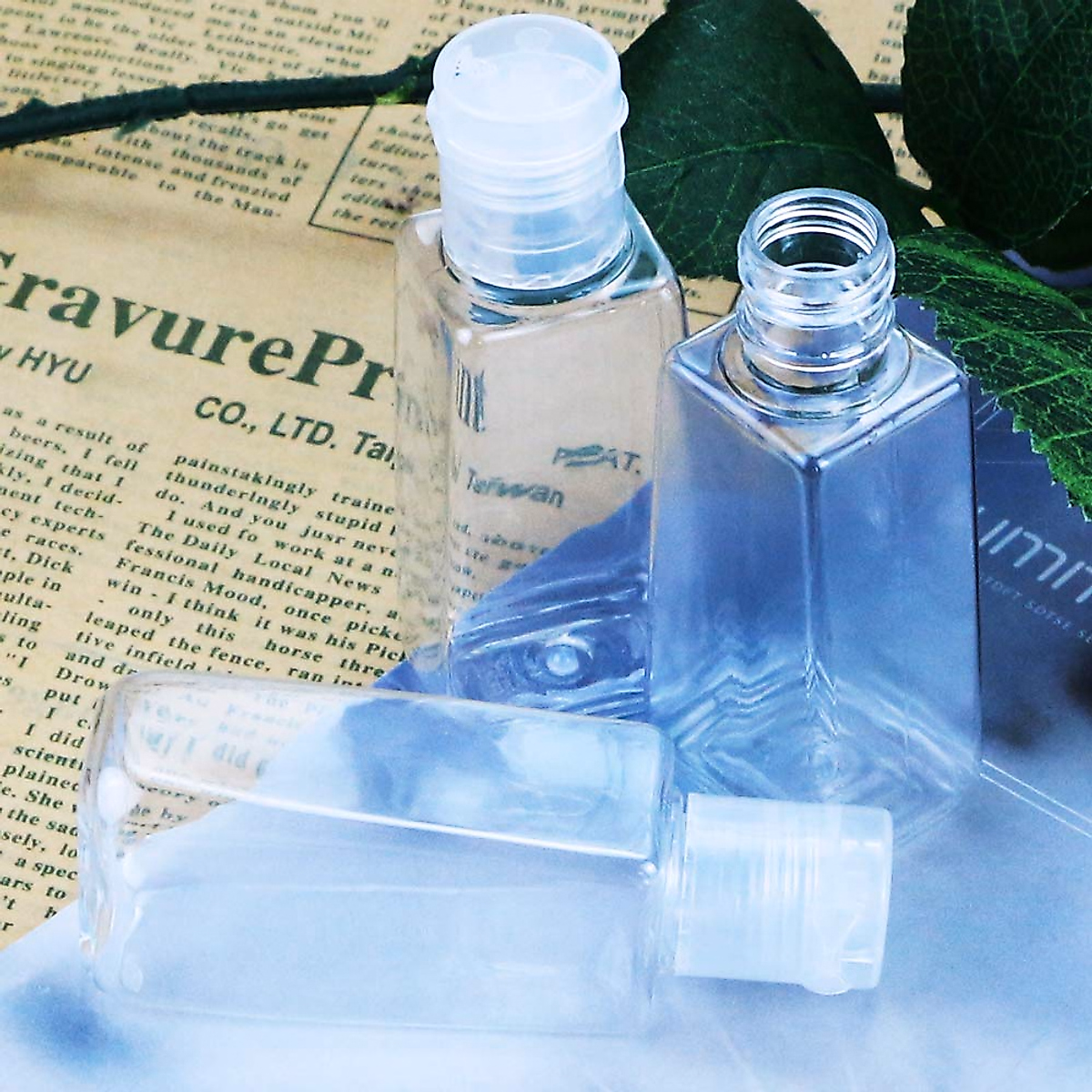 BIGNC 30 Pack Portable Travel Bottle, Empty Clear Travel Refillable Flip-Top Bottles for Travel Outdoor Camping Business, 1Ounce