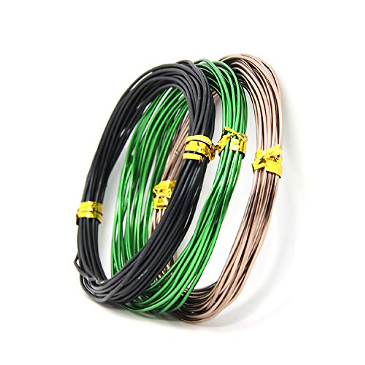 9 Rolls Bonsai Wires, YOURSEE Anodized Aluminum Bonsai Training Wire with 3 Colors (Black, Brown, Green) and 3 Sizes (1.0 mm, 1.5 mm, 2.0 mm), Total 147 Feet