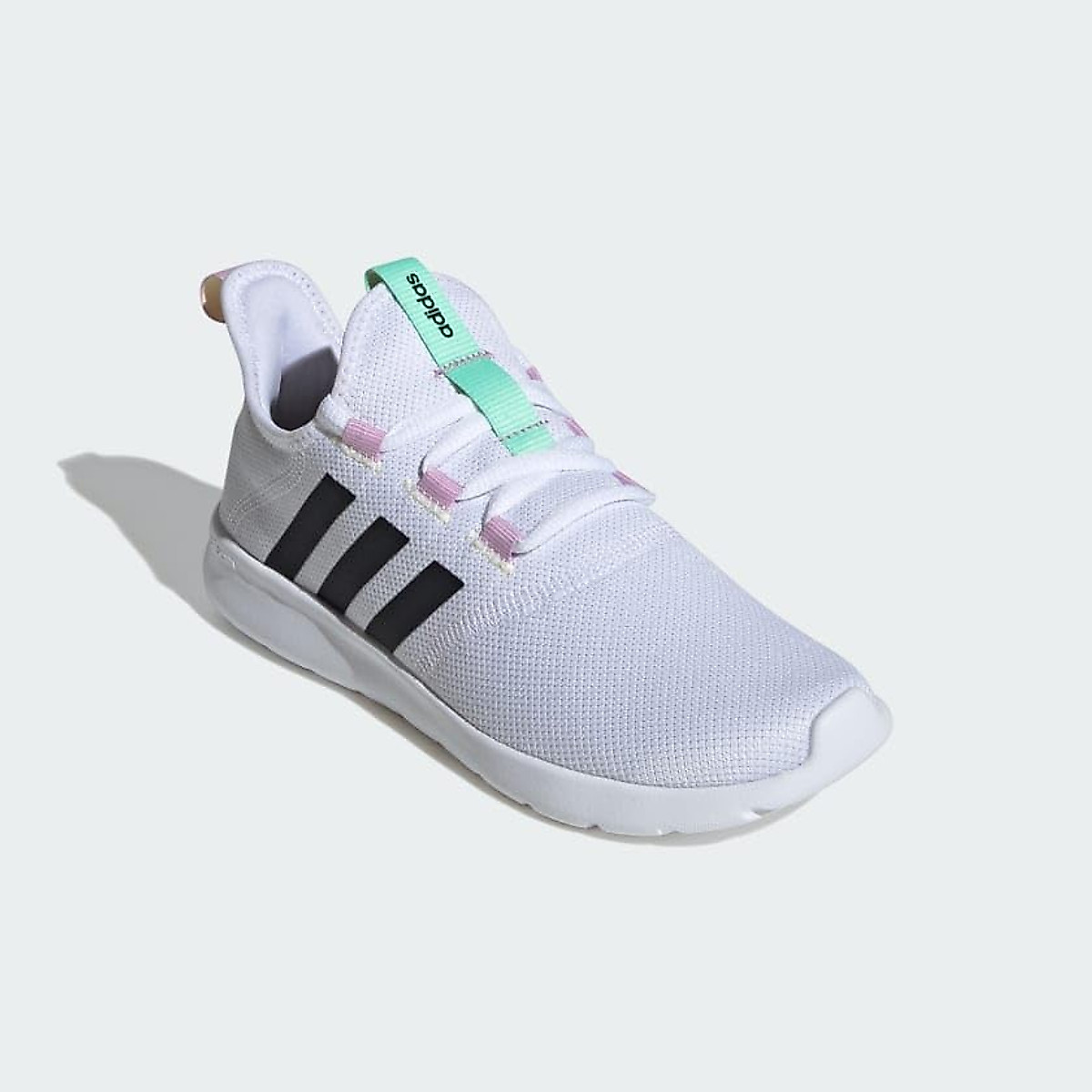 adidas Women's Cloudfoam Pure 2.0 Sneaker, White/Black/Pulse Mint, 6.5