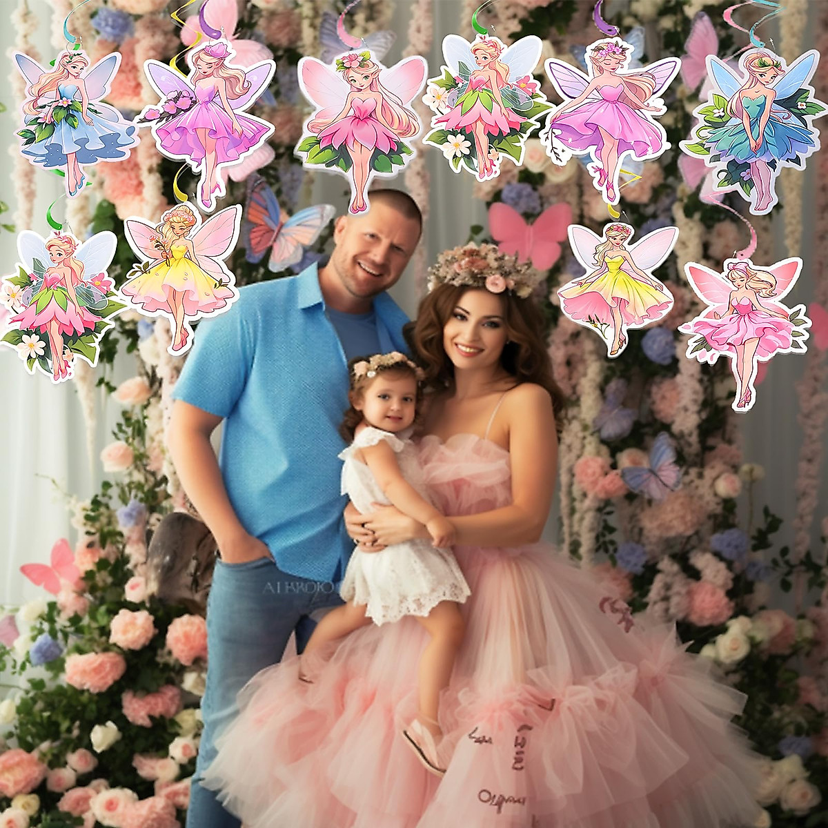 18PCS Fairy Party Decorations Fairy First Birthday Decorations Fairy Birthday Party Supplies Butterfly Birthday Decorations for Girls Fairy Hanging Swirls for Flower Baby Shower Garden Party