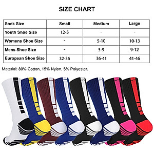 Dingcooler Elite Basketball Socks 2/4 Pairs, Mid Calf Athletic Socks for Men Women Boys Girls