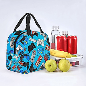 Echoserein Video Game Fun Gamer Lunch Bag Insulated Lunch Box Reusable Lunchbox Waterproof Portable Lunch Tote For Boys Men Adult