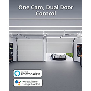 eufy Security Garage-Control Cam Plus with Sensor, Smart Garage Control, 2-Door Control, Detects Open/Close Status, 2K HD, No Monthly Fee, AI Human Detection, 2.4GHz Wi-Fi Only