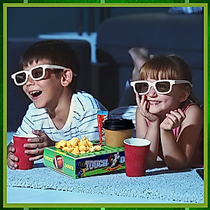 20 Pcs Large Snack Food Trays Disposable with Football Style Movie Night Trays Paper Popcorn Nacho Drink Candy Holder Movie Theater Snack Boxes Bowls Movie Trays for Kids Movie Night Party Supplies