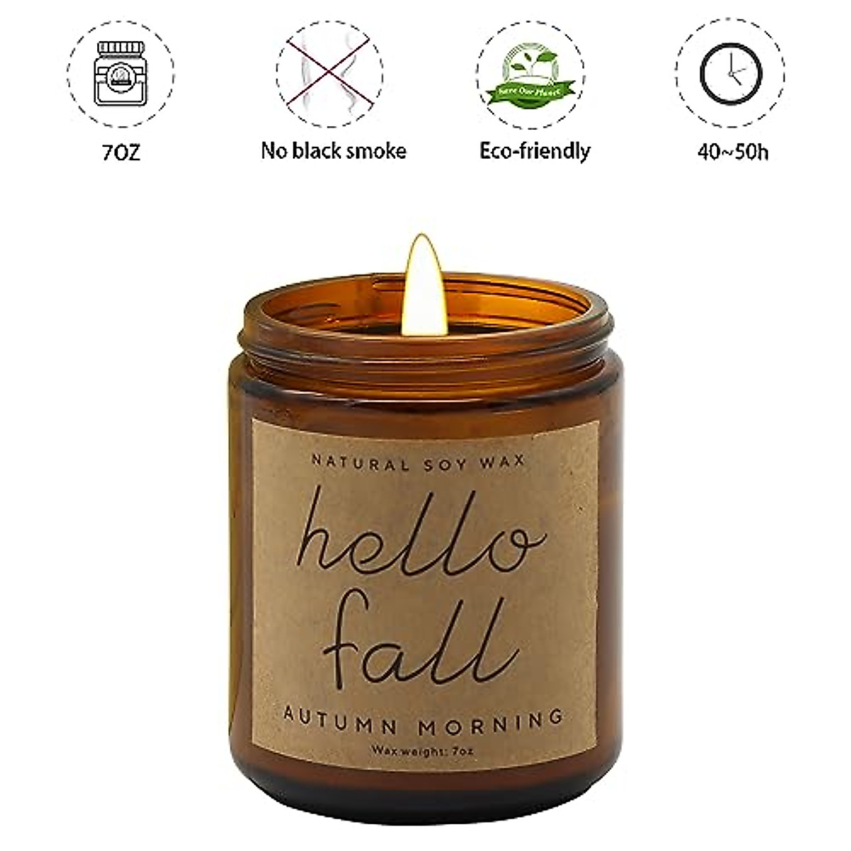 Fall Decorations for Home - Fall Candles, Fall Gifts for Women, Natural Soy Wax Autumn Morning Scented Candles