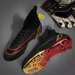 HESBITEUL Soccer Shoes Kids Boys FG Cleats/TF Professional Training Girls Football Shoes for Men