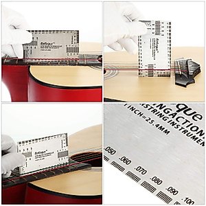 10 Pieces Luthier Tools Include 9 Understring Radius Gauge and 1 String Action Gauge Ruler Measuring Tool for Guitar Bass Setup Repair Tools
