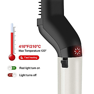 Beard Straightener for Men-Electric Hot Beard Straightener Brush Multifunctional Beard Hair Straightening Comb with 30S Fast Heating and Anti-Scald Feature Great for Home Travel (Blue)