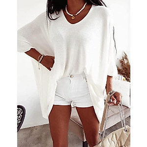 Cuihur Women's Summer High Waisted Denim Shorts Folded Hem Casual Short Jeans White M