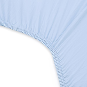 HonestBaby Fitted Crib Sheets Fits Standard Mattress Bassinet, Mini Prints 100% Organic Cotton Baby Boys, Girls, Unisex, Kentucky Blue Fitted Crib Sheet, One Size