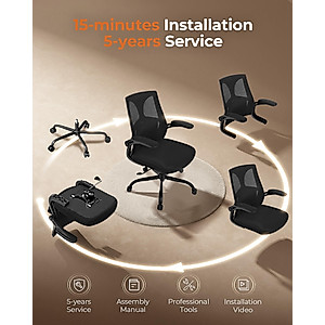 CAPOT Ergonomic Office Chair 350lbs Capacity - 3.9-inche Cushion and Tall Back Computer Desk Chair Breathable Mesh - Comfortable Swivel Office Chair with Adjustable Lumbar Support