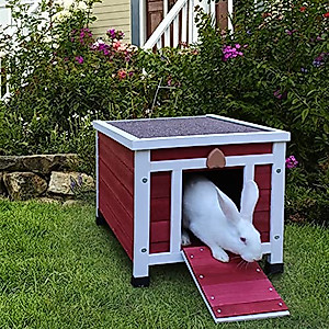 Outdoor Cat House, Feral Cat Shelter Weatherproof with Elevated Floor Cat House Outside Wine Red