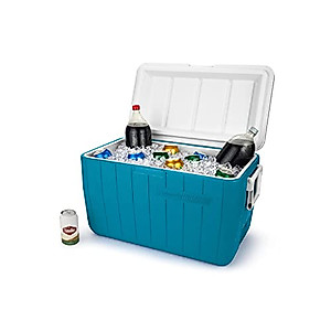 Coleman Chiller Series 48qt Insulated Portable Cooler, Ice Retention Hard Cooler with Heavy Duty Handles