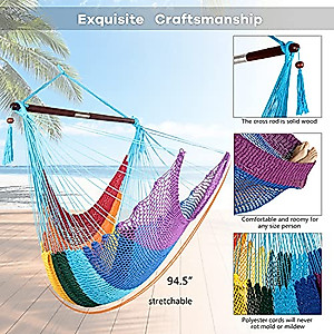 Moonlight Caribbean Hammock Hanging Chair, Durable Polyester Hanging Chair, Indoor/Outdoor Garden & Living Room