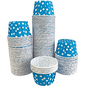 Bulk Candy Nut Mini Baking Cups - Blue White Dot - 100 Pack