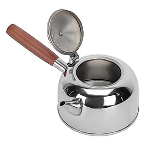 KICHOUSE 1pc Kettle Espresso Mug Turkish Tea Cups Butter Melt Pot Vintage Tea Cups Stovetop Boiling Pot Water Boiling Container Electric Espresso Maker Coffee Heating Water Pot Wood