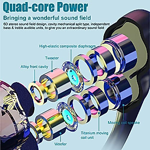 Air Conduction Headphones, Open Ear Wireless Bluetooth 5.3 Earphones with Mic, IPX6 Waterproof Sweatproof Lightweight Sports Headset for Running, Cycling, Driving, Workout, Hiking, Walking (Black)