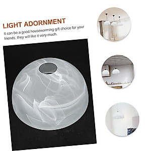 BESTOYARD 2pcs Frosted Glass Lampshade Chandelier Shade Chandelier Lamp Shades Glass Light Covers Alabaster Shade Wall Led Glass Bell Alabaster Shad Globe Lamp Cover Round White Pendant