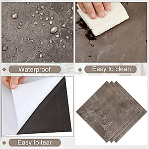 Spiareal 100 Pcs Self-Adhesive Peel and Stick 12 x 12 Inch Waterproof Vinyl Floor Tiles for Kitchen, Bedroom, Basement, Bathroom (Stylish Style) Gray