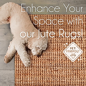 Triangle Weavers Knitted & Tucked Jute Area Rug for Bedroom, Living Room & More - Indoor Area Rug - 3 x 5 Feet - Solid Design - Natural Color