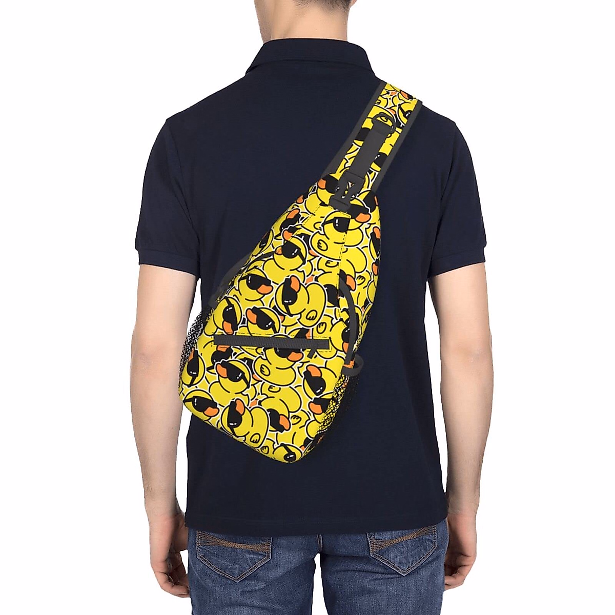 Cartoon Duck Sling Bag For Women Men,Funny Animal Design Crossbody Shoulder Bags Casual Sling Backpack Chest Bag Travel Hiking Daypack For Outdoor