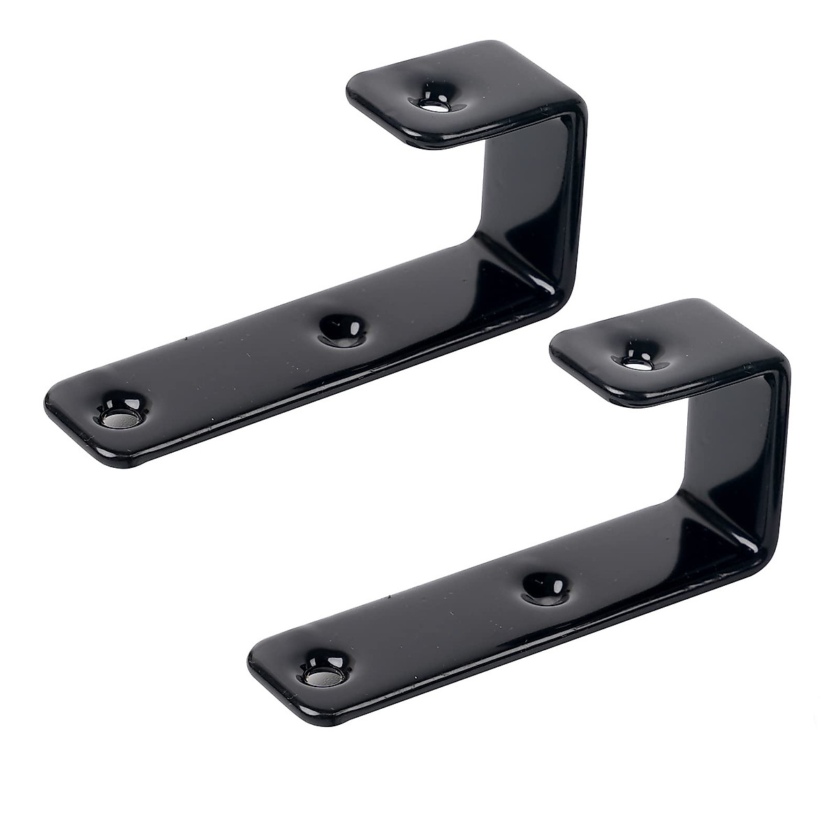 MDPLY 2 Pack Bunk Bed Ladder Hook, Inside 1" Kids Bunk Bed Replacement Hardware, Black PVC Metal Loft Bed Ladder Hooks, Camper/Rv Bunk Ladder Brackets with 2 Size Screws (2 Pack, Black)
