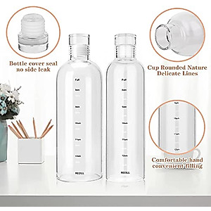 Clear Glass Water Bottles With Time Marker Non-slip Sleeve And Lids, Reusable Glass Drinking Bottles, Drink Water Bottle 17 Oz，Suitable For Drinks, Juices, Sodas, Coke, As Gifts (750ML2PCS)