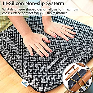 HANCHUAN Gel Seat Cushion Sciatica & Back Pain Relief 1.8" Thick Cushion for Long Sitting Orthopedic Gel Cushion with Honeycomb Breathable Design for Truck, Cars, Wheelchair, Office Chair, Game Chair