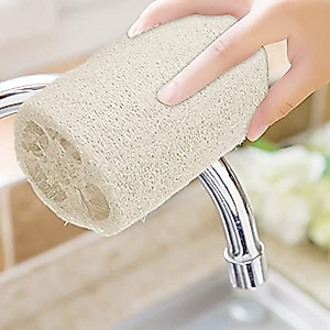 INGVY Dry Brushing Body Brush Natural Loofah Sponge Natural Loofah Sponges Exfoliator Scrubber Body Dead Skin Remover Bathroom Kitchen Accesories