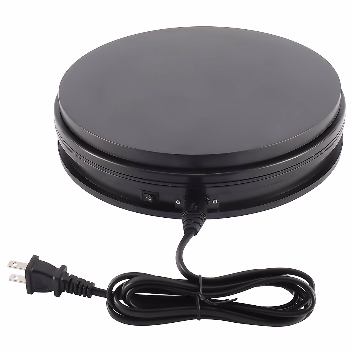 Homend 110V Electric Motorized Rotating Turntable Display Stand, 10inch/25cm Diameter 22lb Load, 360 Degree Rotating in Either Direction, for Photography, Showcase (Black, 10inch/25cm)