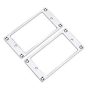 2Pcs Pickup Frame Mounting Rings Metal Humbucker Pickup Ring Electric Guitars Replacement Parts(Silver)