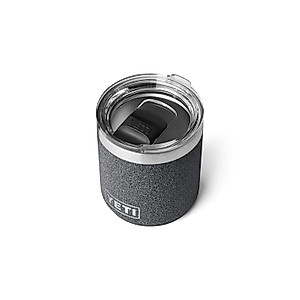 YETI Rambler 10 oz Stackable Lowball 2.0, Vacuum Insulated, Stainless Steel with MagSlider Lid, Black Stone