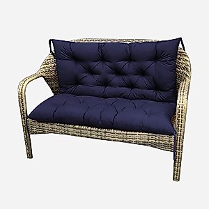 NENIUX Swing Replacement Bench Cushions, Anti-Skid Garden Patio Backyard Seat Cushions 2 3 Seater Porch Bench Pads with Backrest for Outdoor Furniture Wooden Bench,59 * 40 * 3inch,Navy