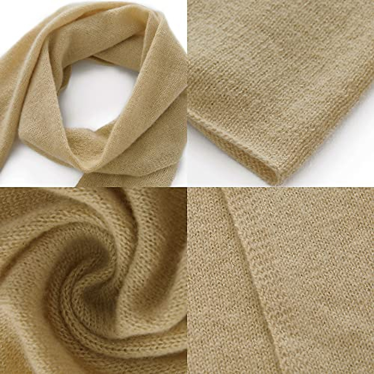 GreenMount Women's Scarf 100% Cashmere Knitted Scarf Shawl Plant Dyeing Warm Soft for Fall Winter Women