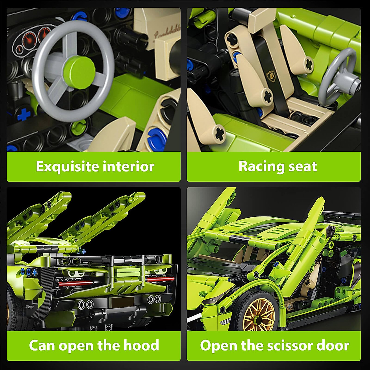 hahaspil Cars for Adults and Teen Building Sets,Speed and Champions Toys (1100PCS)