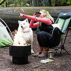 Blue Sky Outdoor Living Ridge Portable Fire Pit, Portable Smokeless Fire Pit with Carrying Bag, Black