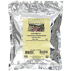 Starwest Botanicals Organic Turmeric Root Powder, 1 Pound Bulk