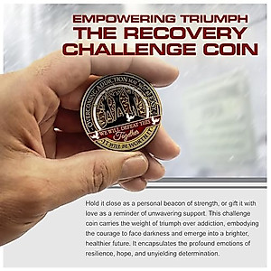 Armor Coin & Emblem - Addiction Recovery Challenge Coin | Embrace Change & Triumph | Encouragement Gift
