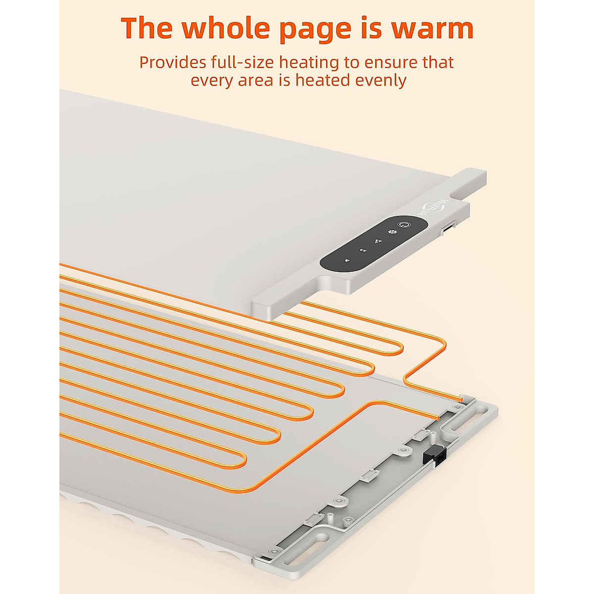 WELLPEAK Electric Warming Mat for Food, Multi-Functional Silicone Roll-up Warmer Fast Heating Tray with 3-Level Temperature Settings, Auto-Off Protection, Safe for Countertops & Tables, White