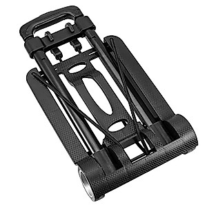 JEUIHAU Folding Hand Truck, 55 Lbs Capacity 2 Wheels Heavy Duty Solid Construction Utility Cart, Luggage Cart with Bungee Cord and Bag, Portable Fold Up for Luggage, Shopping, Moving