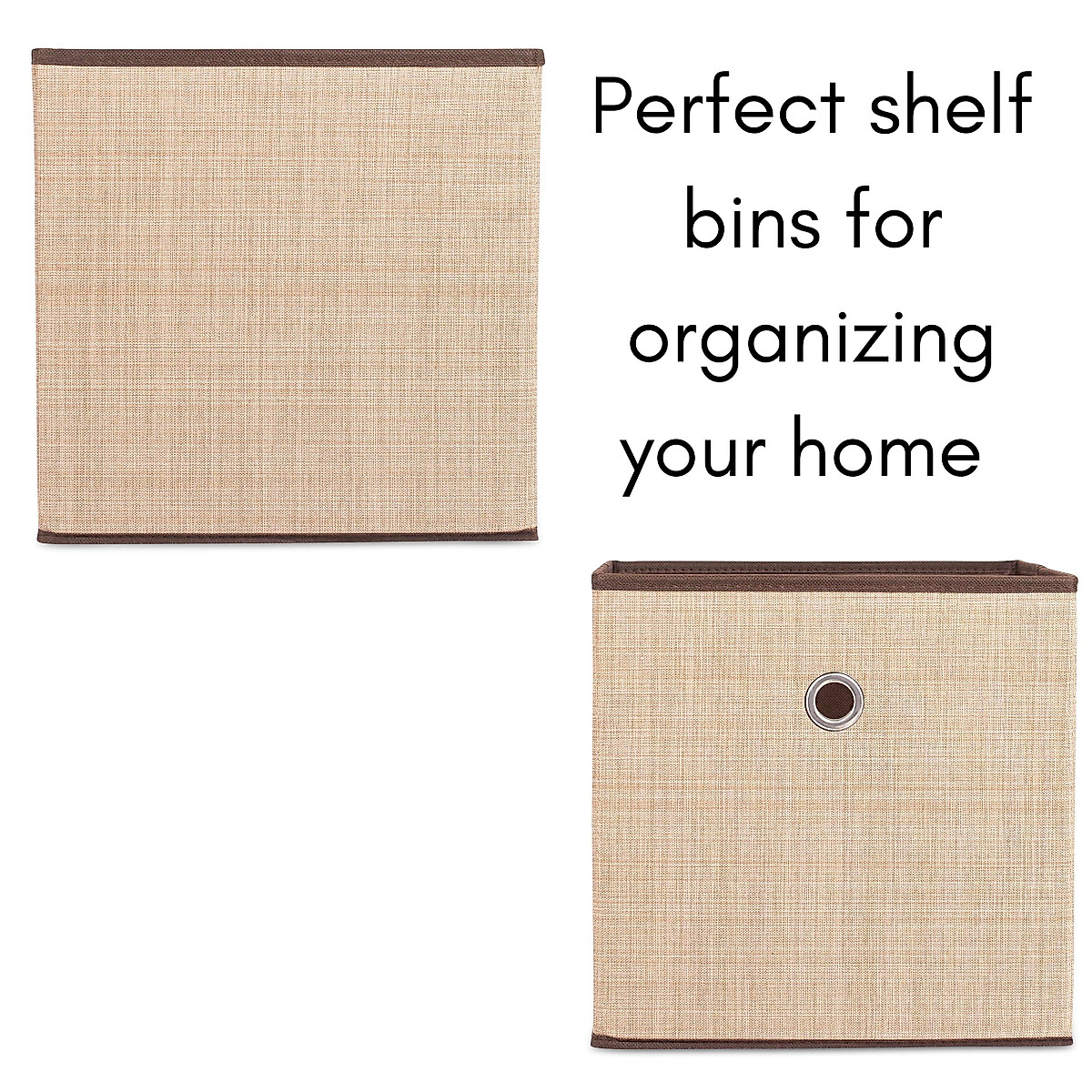 Internet's Best Canvas Storage Bin - 2 Pack - Brown - Box Container